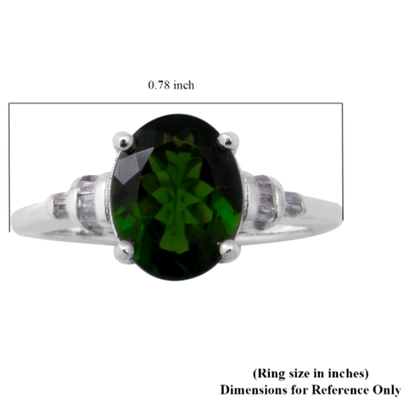D'JOY | Jewelry | Russian Diopside Diamond Baguette White Silver Ring ...